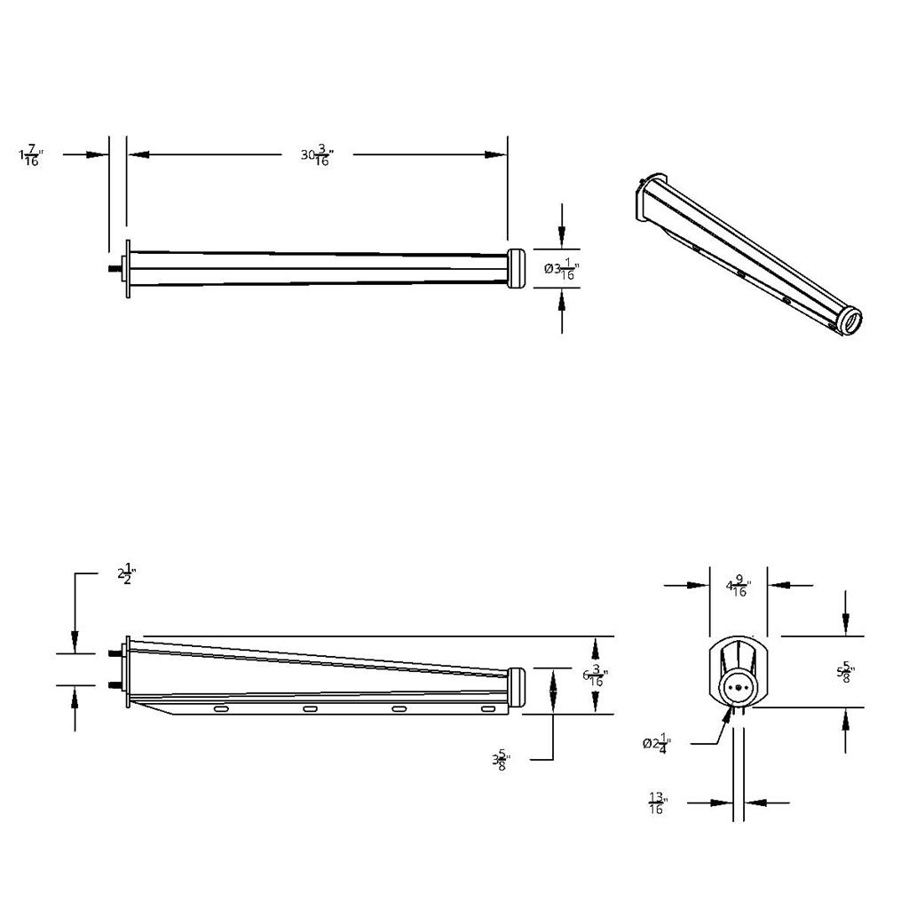 Straight Hangers: 30 Inch Heavy Duty Mud Flap Hanger w/ 9 Red LED ...