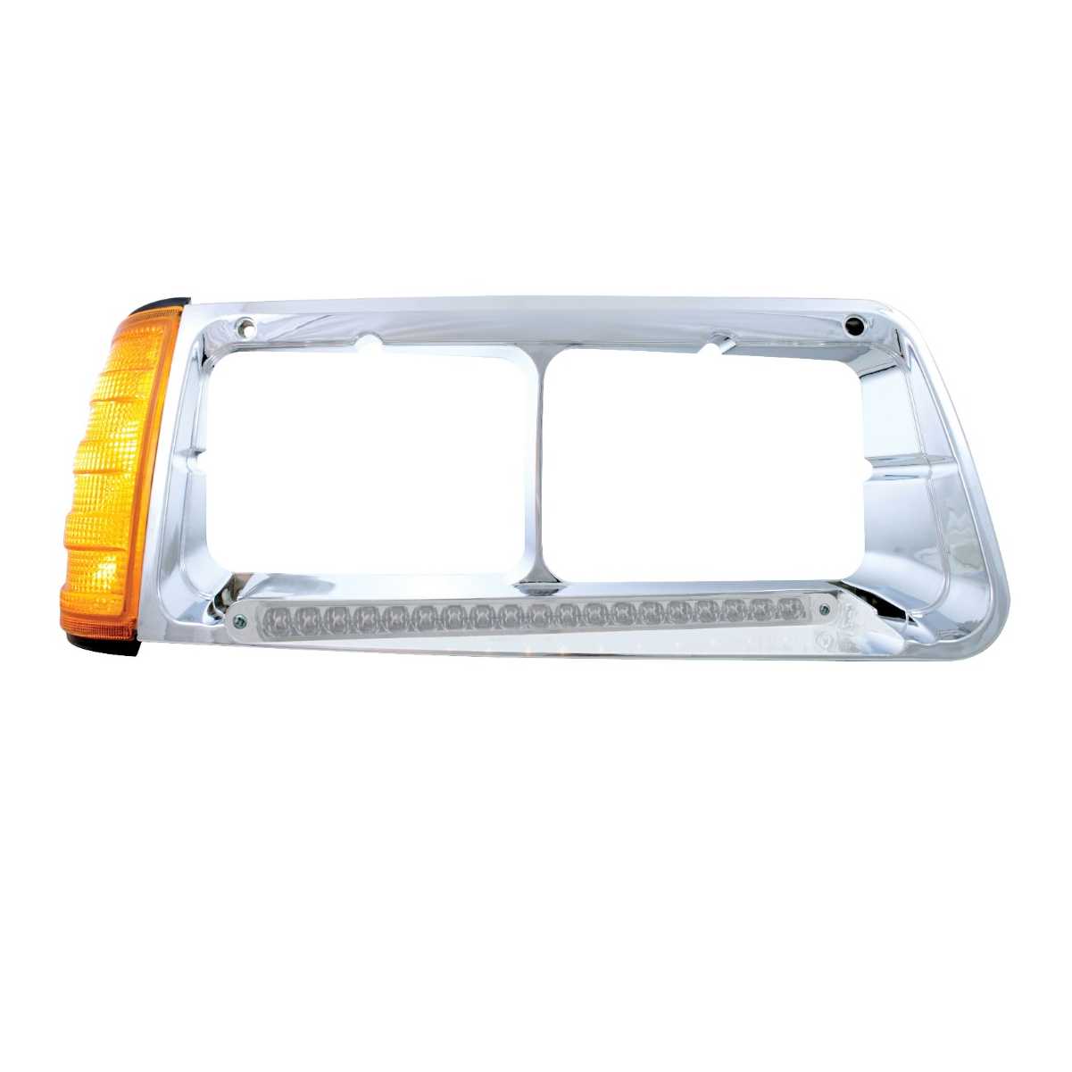 Headlights: LED Headlight Bezel w/ Turn Signal f/ Freightliner FLD ...