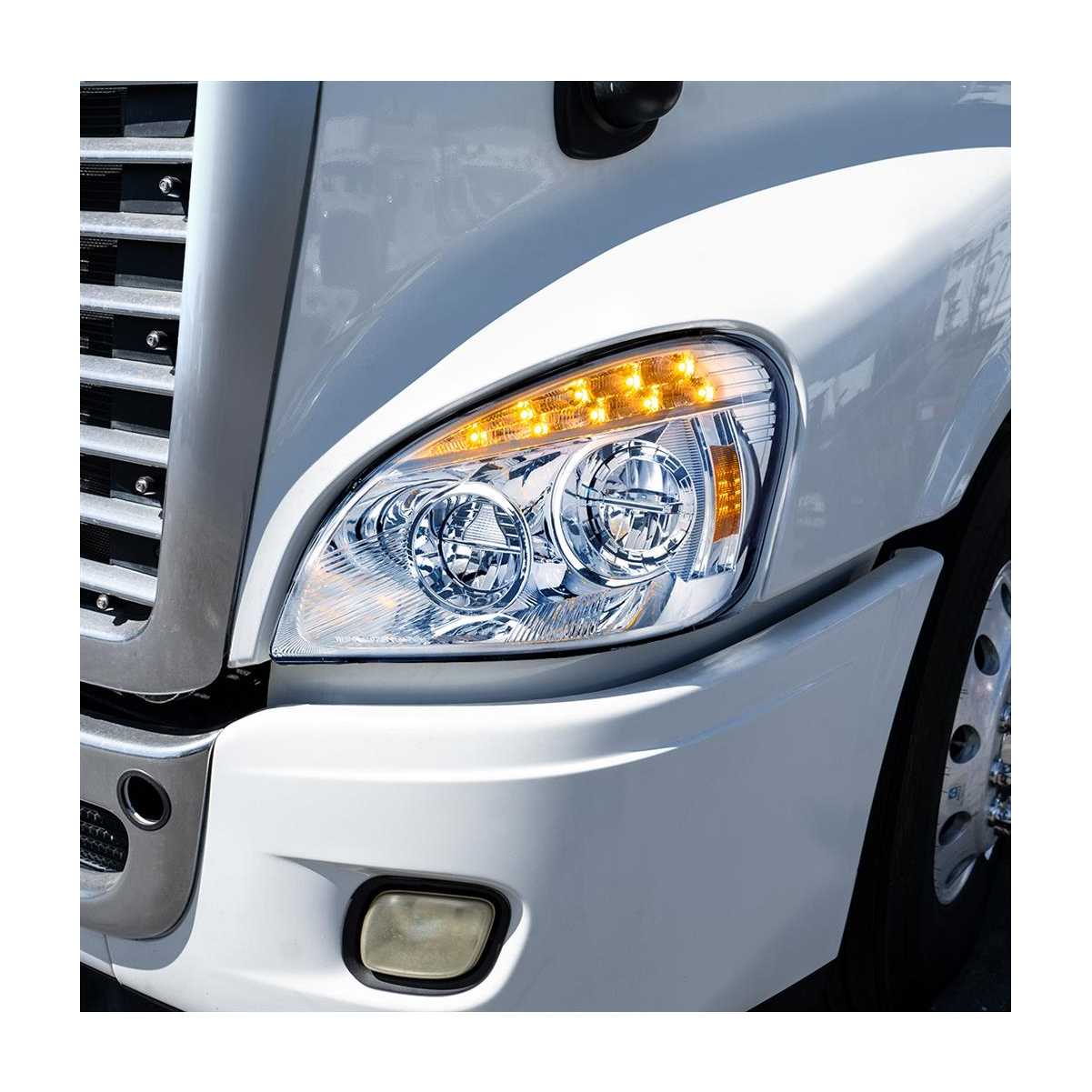 Headlights: LED Headlight for 2008-2017 Freightliner Cascadia - Chrome ...