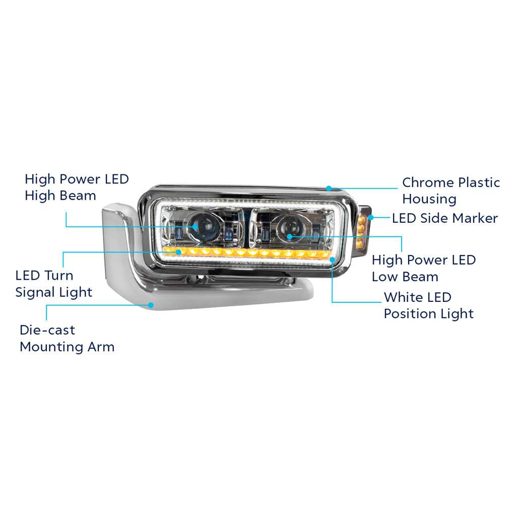 Headlights: LED Projection Headlight with Mounting Arm and Turn Signal ...