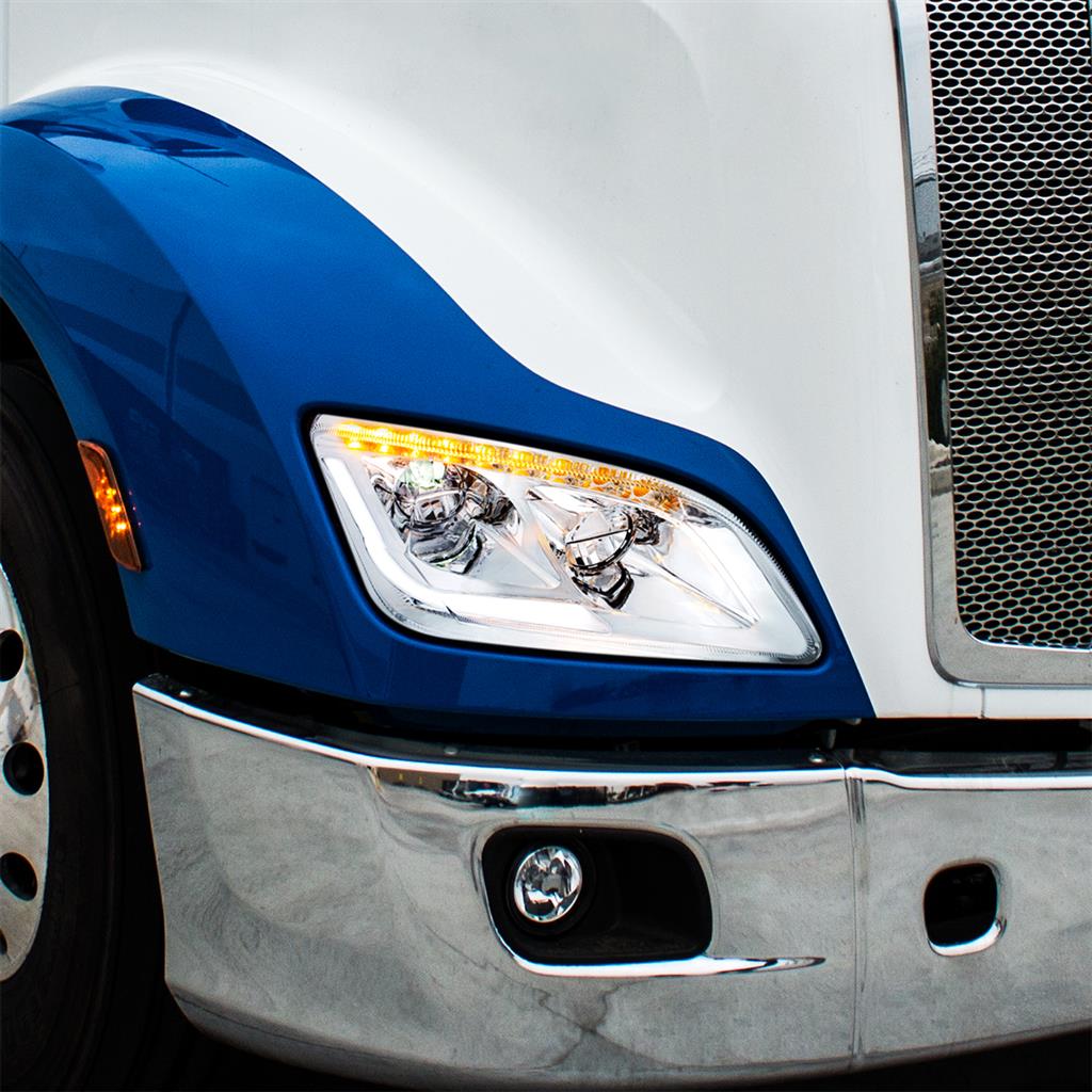 Headlights: LED Headlight w/ Sequential LED Turn Signal for Peterbilt ...
