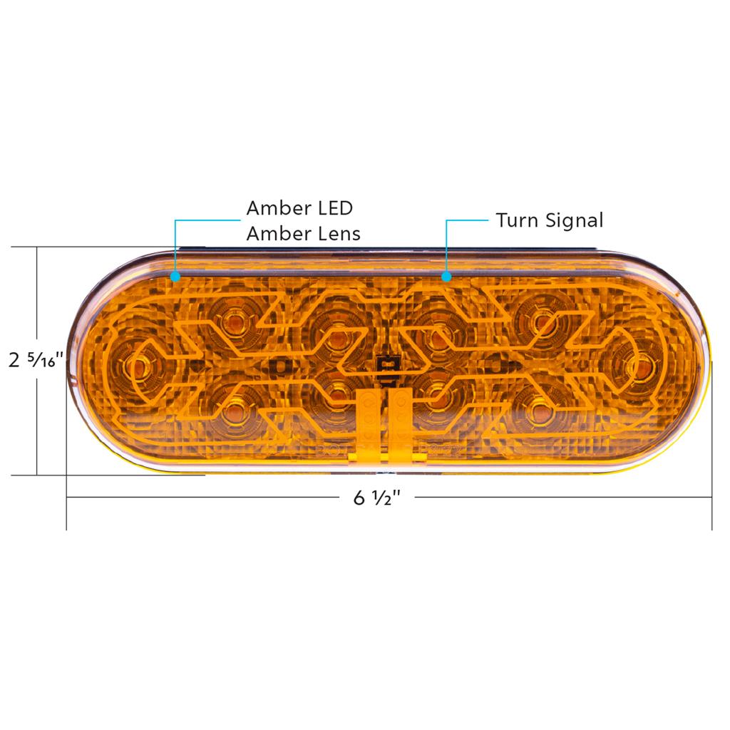 Stop, Turn, Tail & Back-Up Lights: 10 Amber LED 6 Inch Oval Turn Signal ...