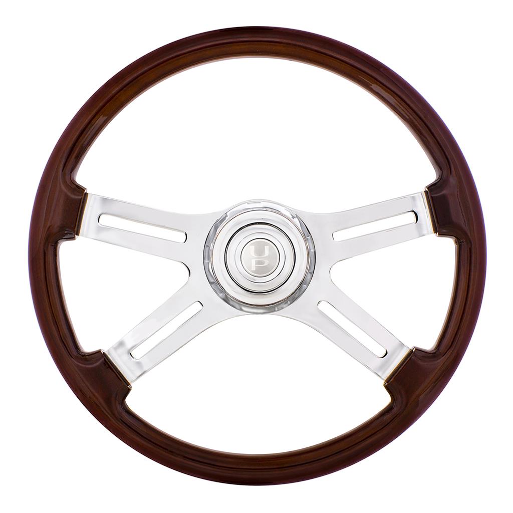 Steering Wheels: 18 Inch Wood Steering Wheel with Horn Bezel and Button ...