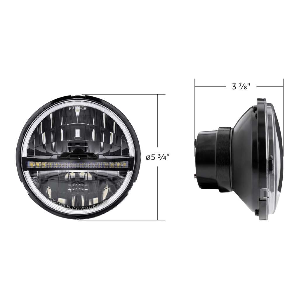 Bulbs: 5-3/4 Inch Headlight with 20 High Power LEDs and DRL/Position ...