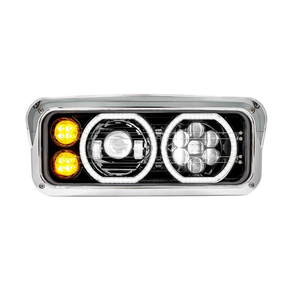 Headlights: Heated 10 LED Headlight with LED Turn and DRL - Black ...