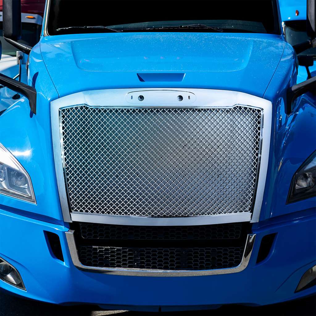 Grilles: Mesh Grille for 2018 - 2024 Freightliner Cascadia - Chrome