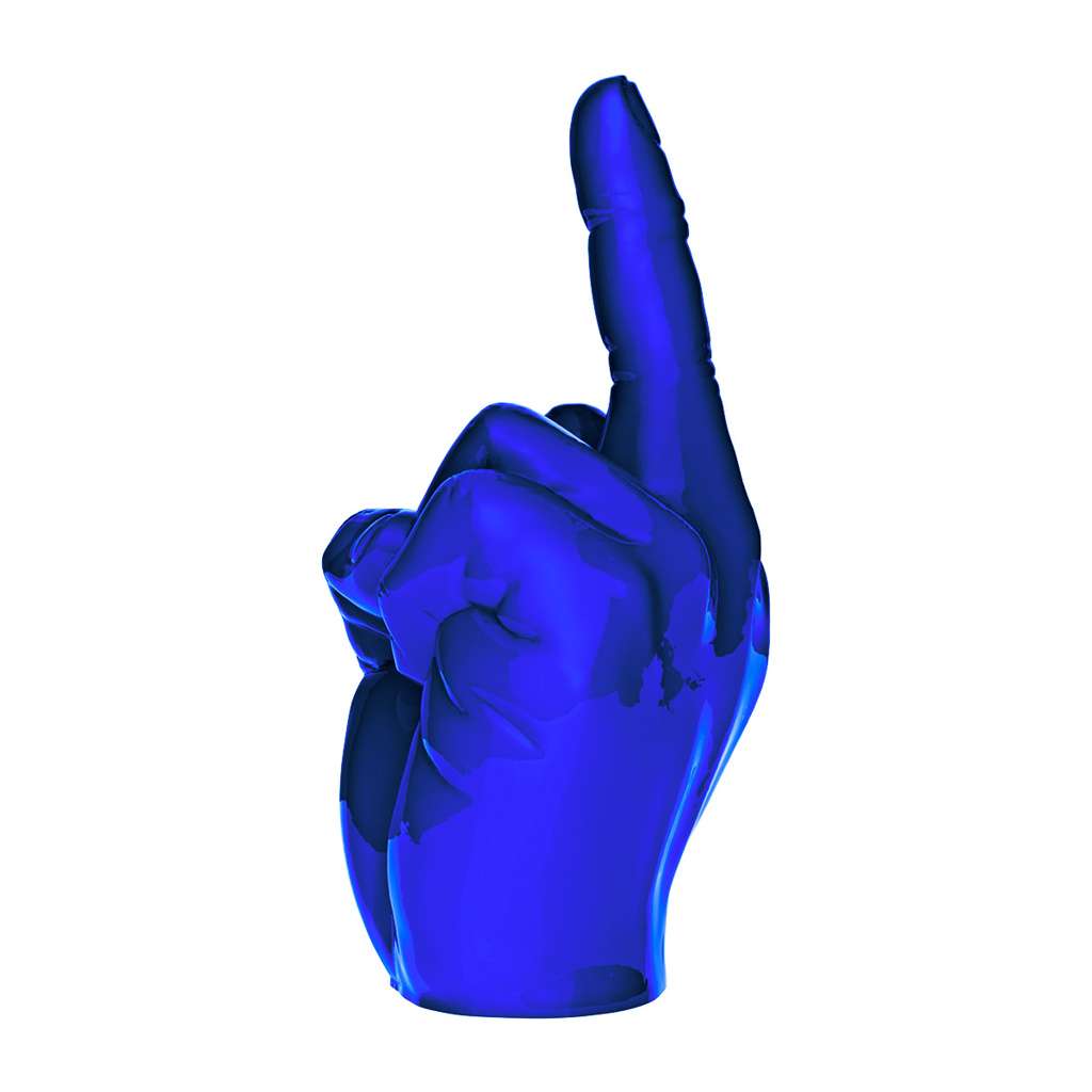 Hood Ornaments: Middle Finger Die-Cast Hood Ornament - Indigo Blue