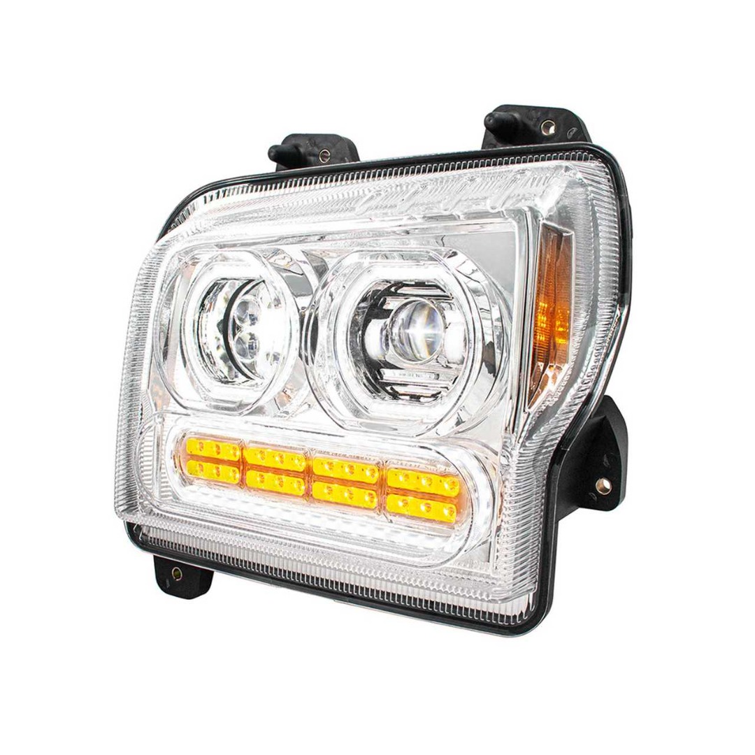 Headlights: Full LED Headlight for 2019-2024 Kenworth W990 - Chrome ...