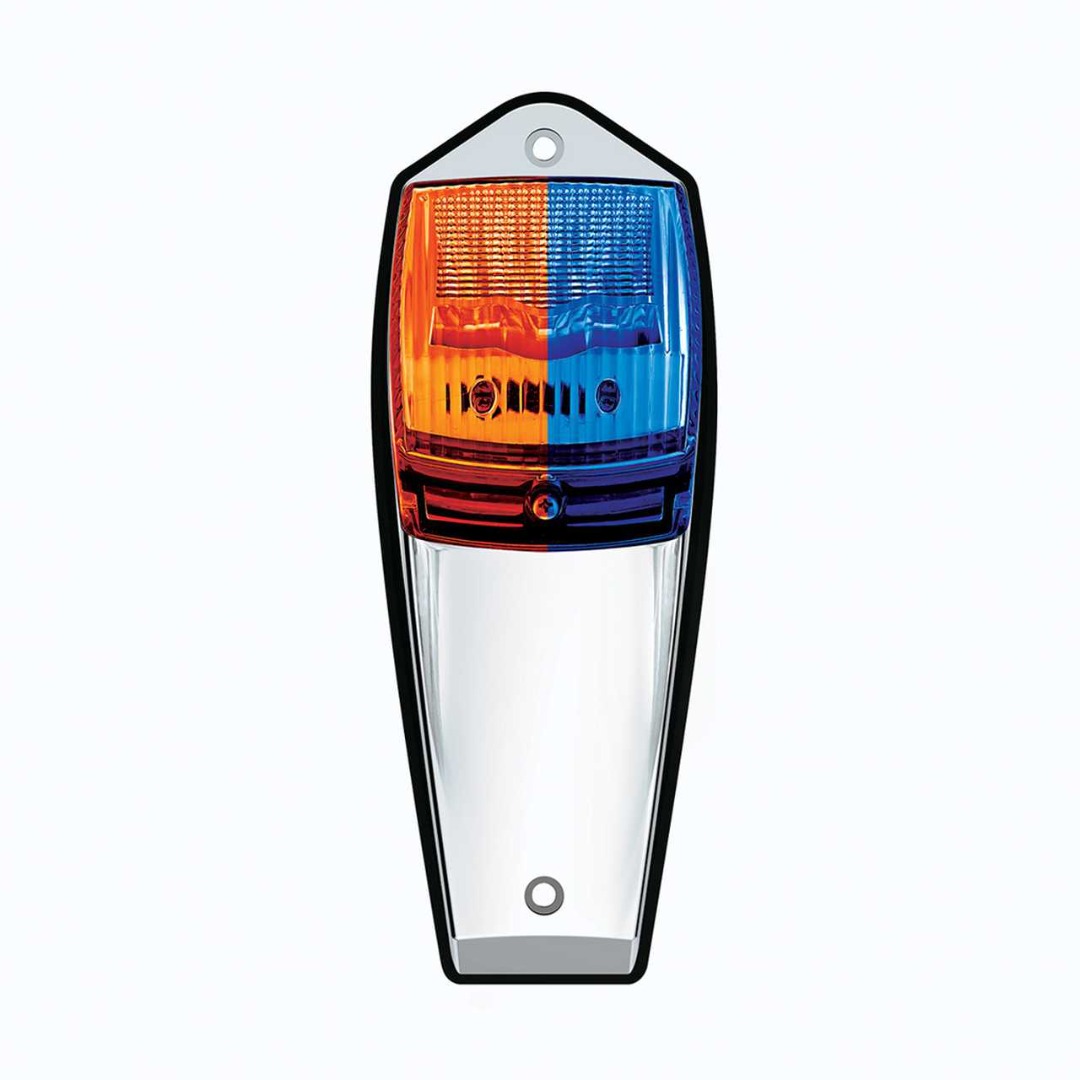 Cab Lights: 17 Amber/Blue LED Double Fury Grakon 5000 Style Square Cab ...