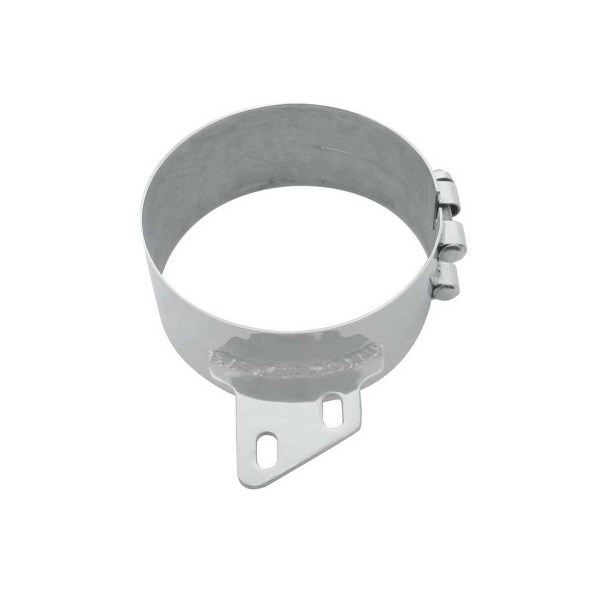 Clamps: 8 Inch Stainless Butt Joint Exhaust Clamp - Angled Bracket