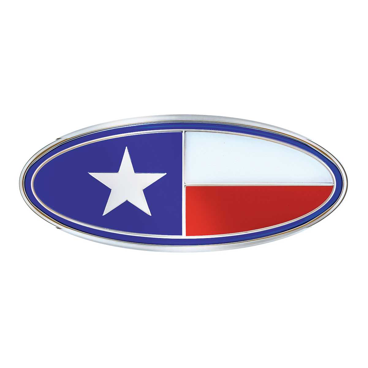 Cutouts & Emblems: Chrome Diecast Texas Oval Emblem