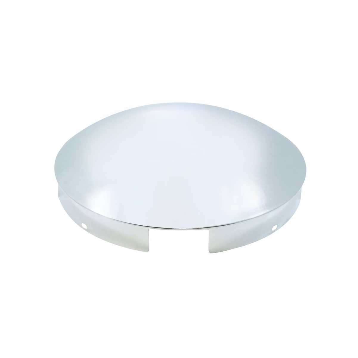 Front Hub Caps: 4 Even Notched Dome Stainless Front Hub Cap - 1 Inch Lip