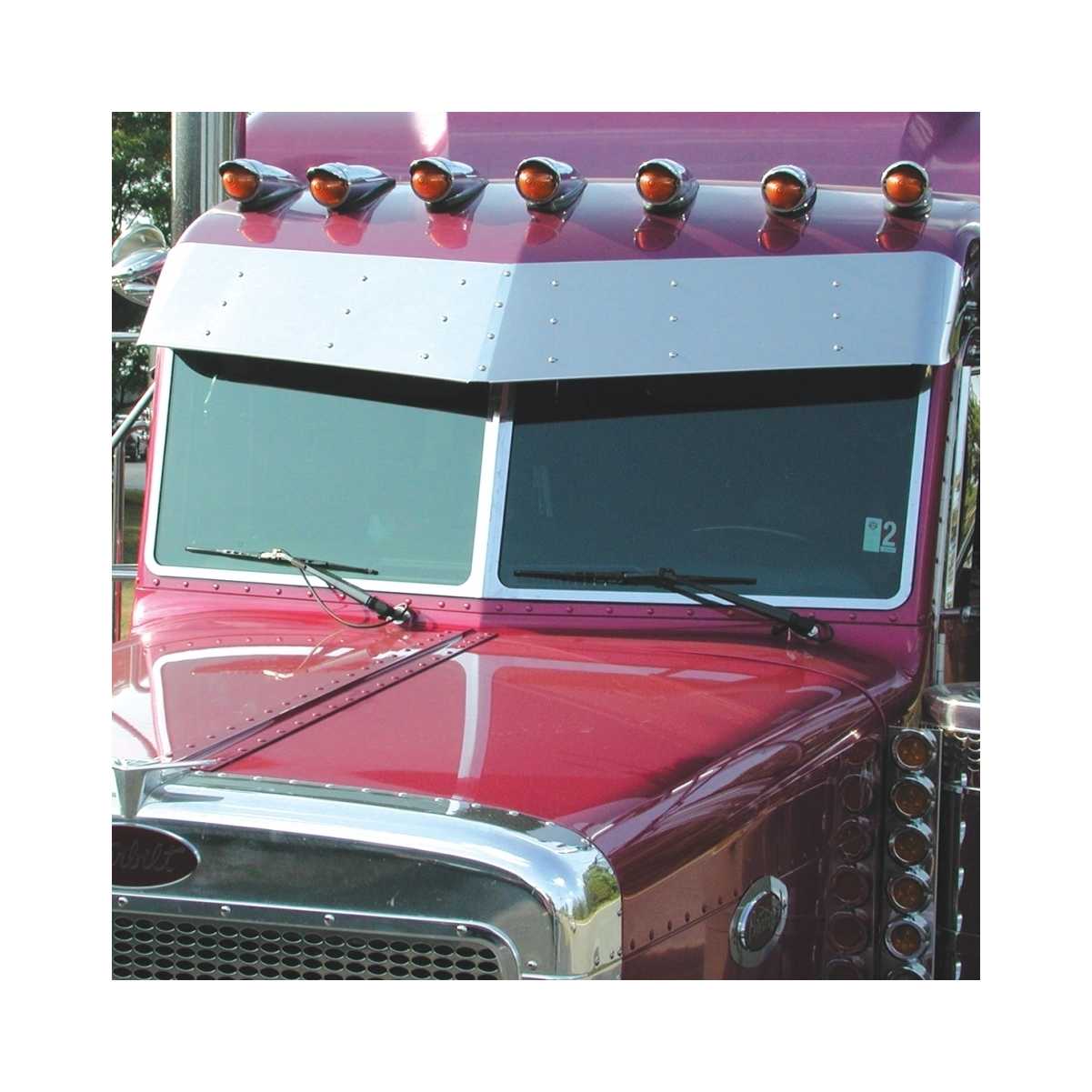 Exterior: 3 Piece Windshield Trim for 1989-2006 Peterbilt 379/386/388 ...