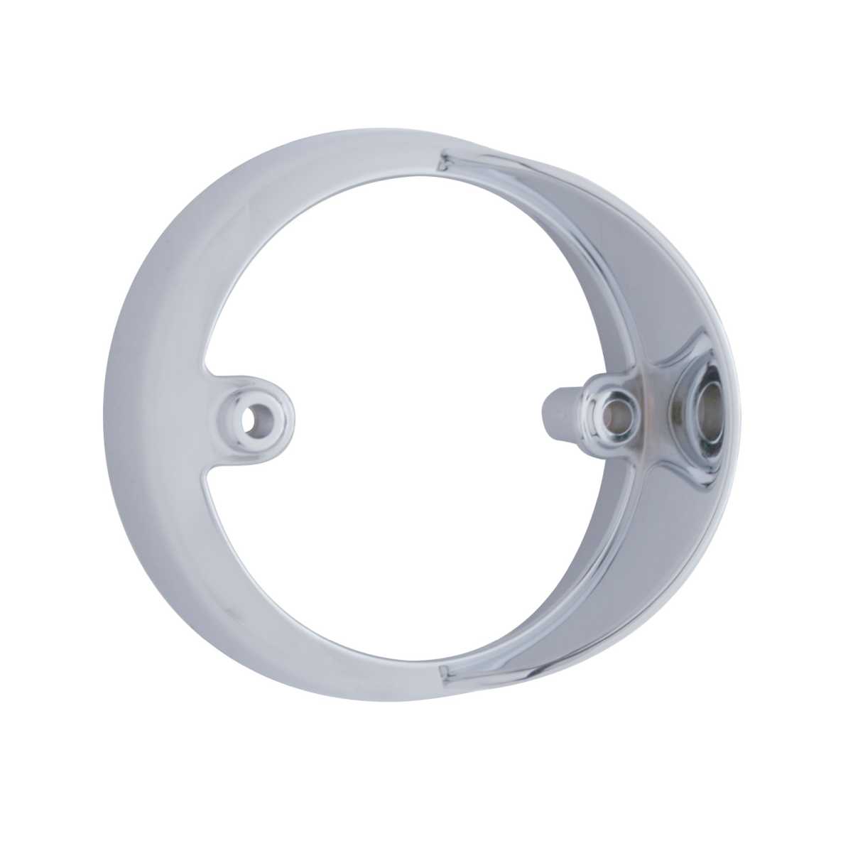 Headlight Bezels: Chrome 3 Inch Round LED Light Bezel w/ Side Visor