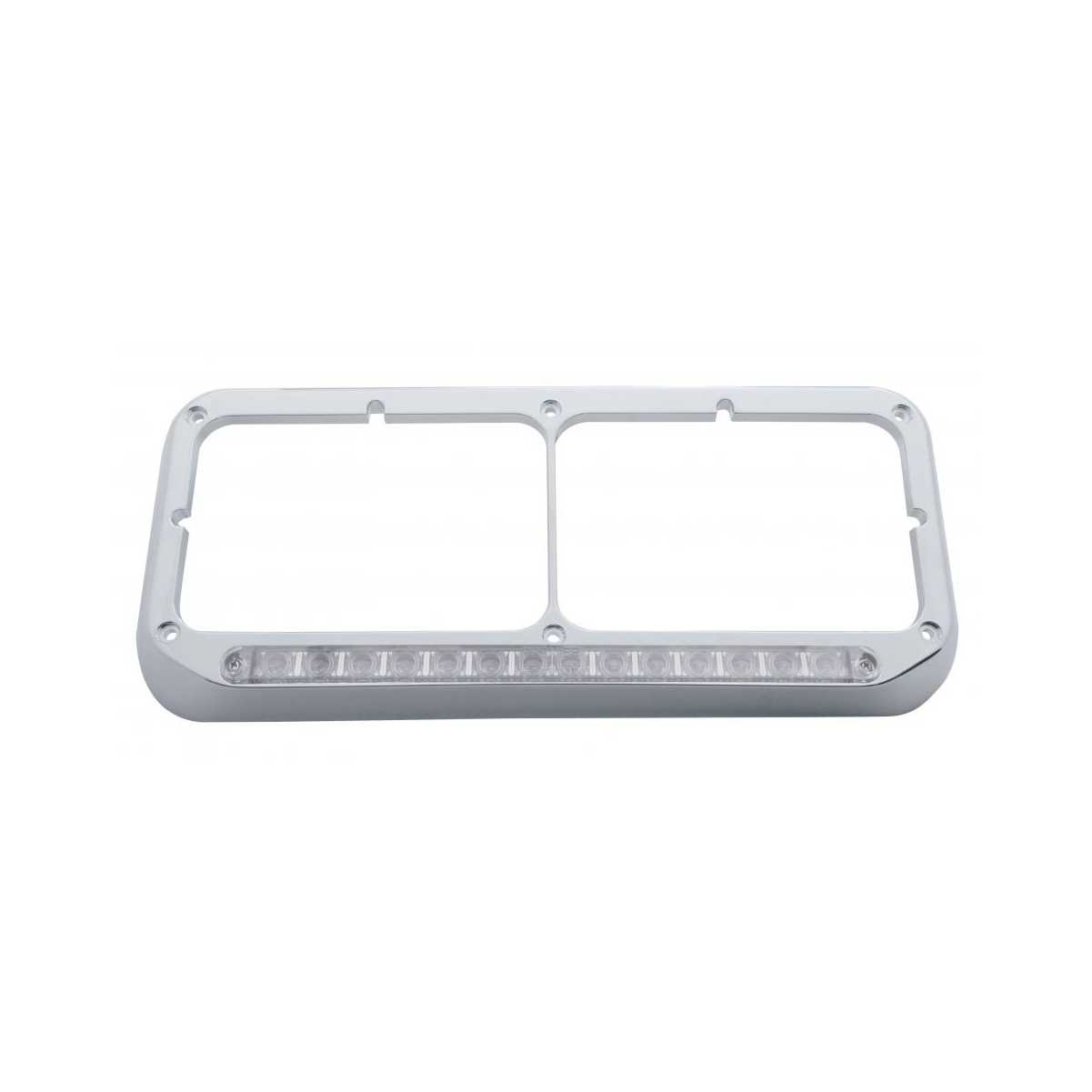 Headlight Bezels: 14 LED Rectangular Dual Headlight Bezel - White LED ...