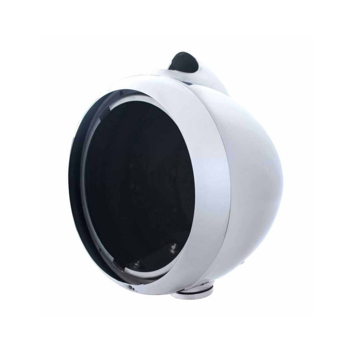 Headlight Housing: Chrome Guide Headlight Housing w/ Amber LED Turn Signal