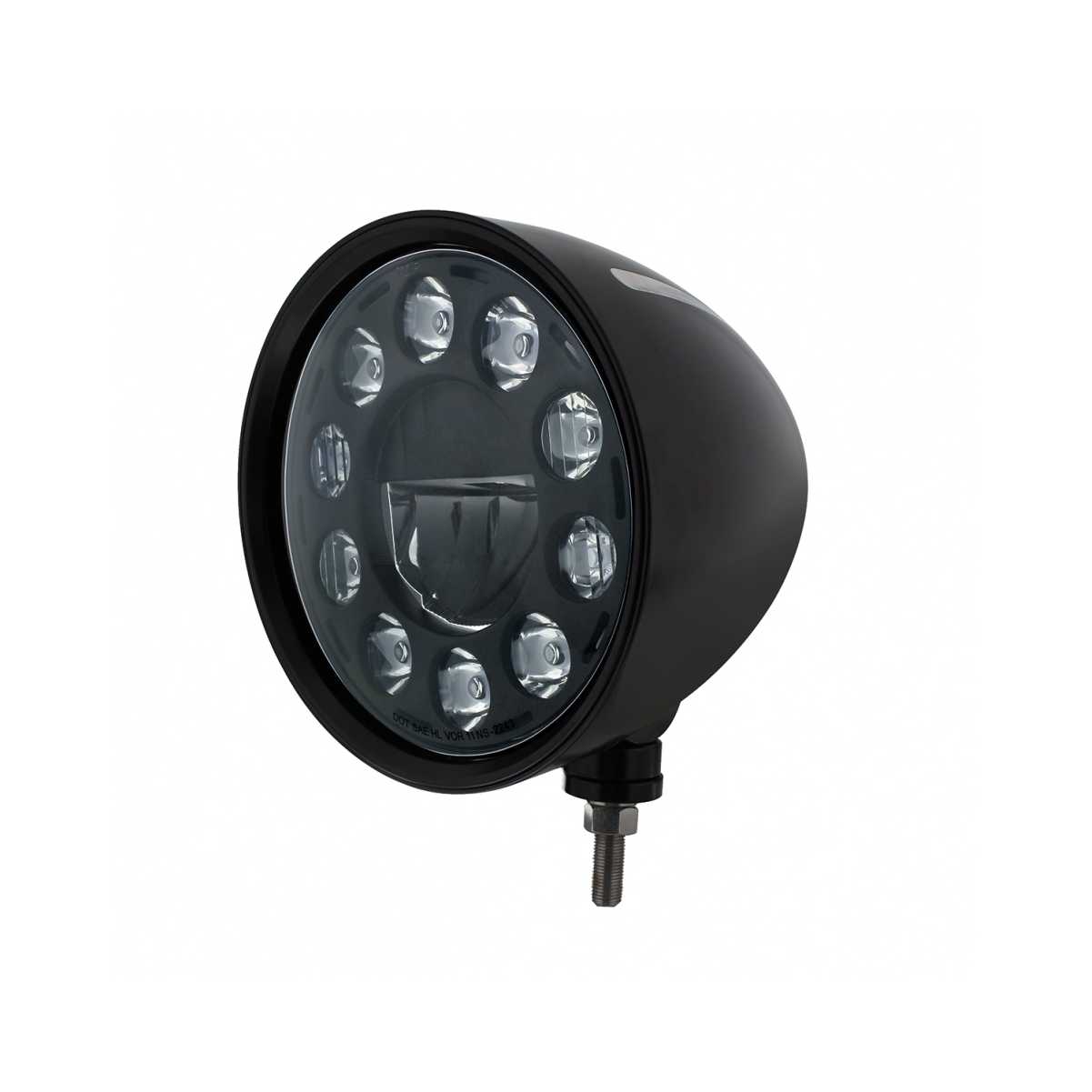 Headlights & Accessories: Black Billet Style Groove Headlight 11 LED ...