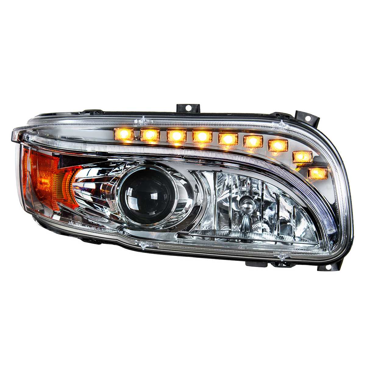 Headlights: Projection Headlight with LED Turn/DRL for Peterbilt 388 ...