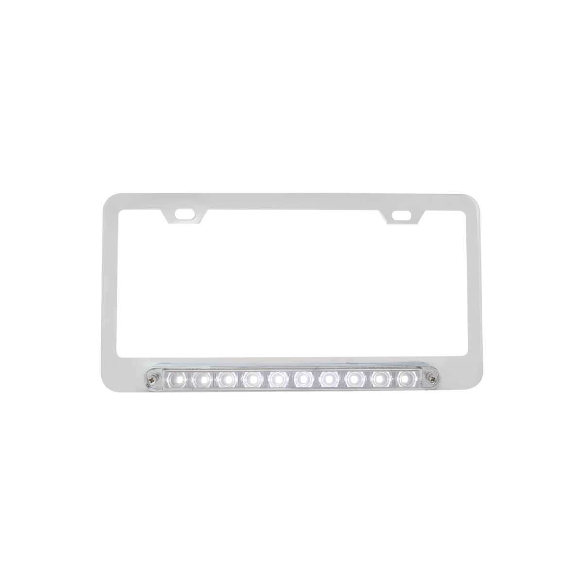 License Plate Hanger: Chrome Deluxe LED License Plate Frame