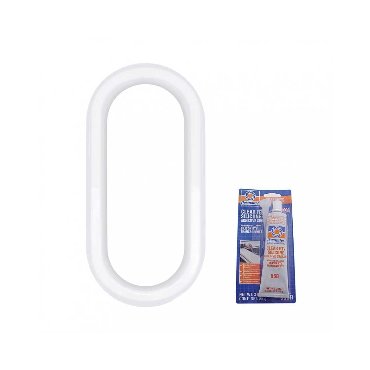 Exterior: Chrome Plastic PB Exterior Oval Window Cover/Adhesive