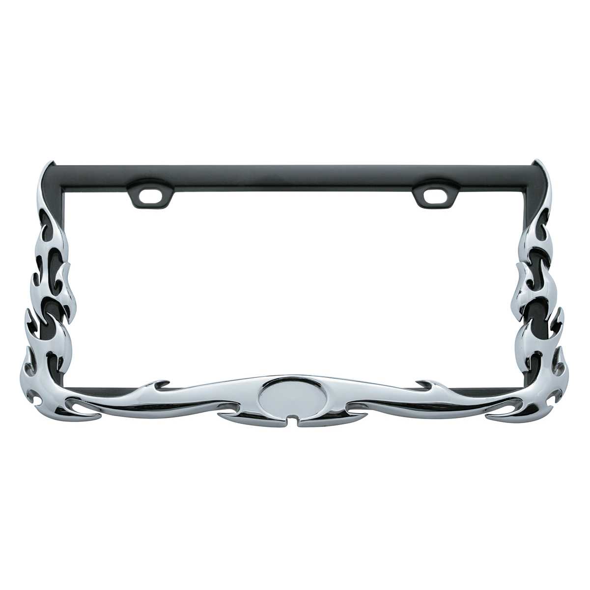 License Plate Frames: Chrome Flame License Plate Frame