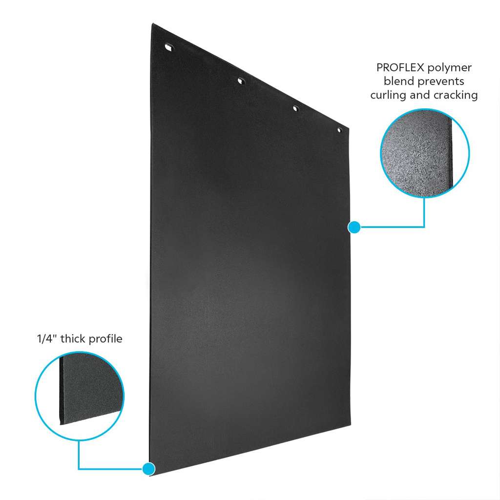 Mud Flaps: 24 Inch x 30 Inch Black Proflex Mud Flaps - Made in USA