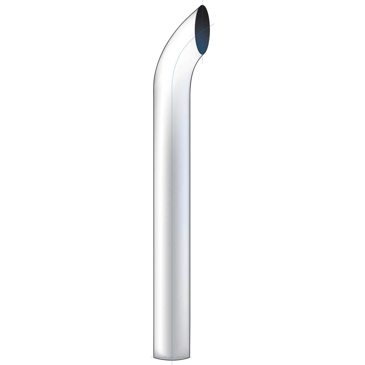 Curved Stacks: 6 Inch Curved Plain Bottom Exhaust - 18 Inch L
